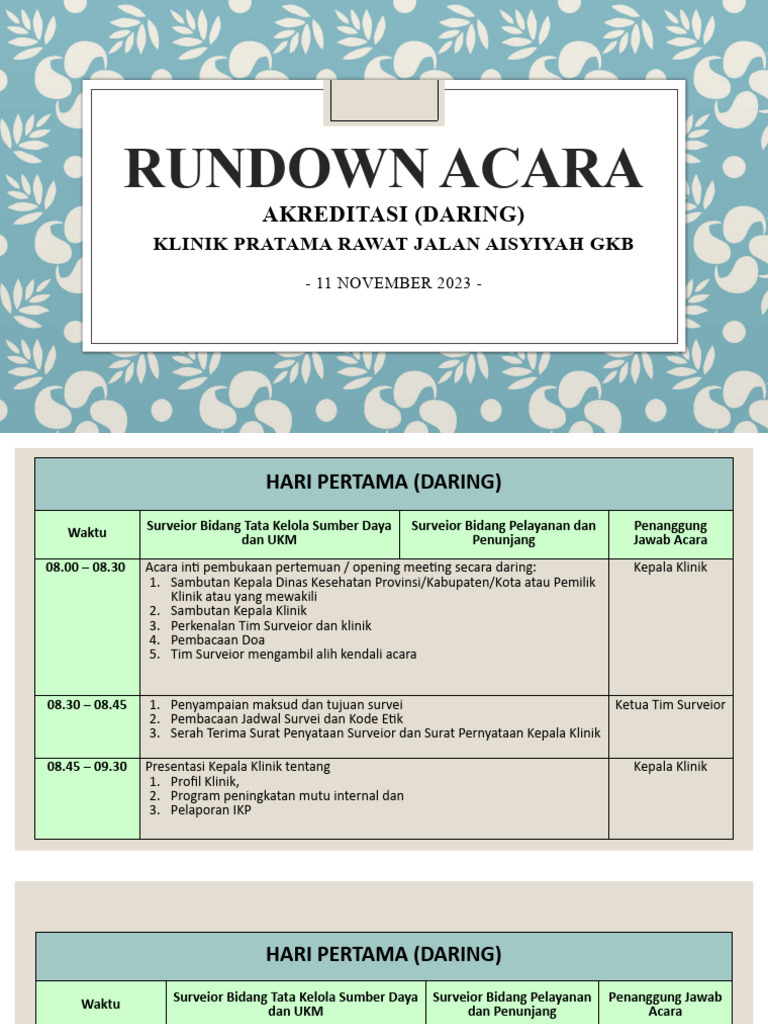 Rundown Acara | PDF