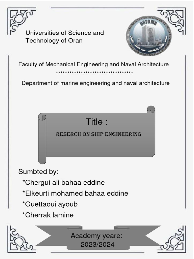 Reserch On Ship Engineering | PDF | Marine Propulsion | Ships