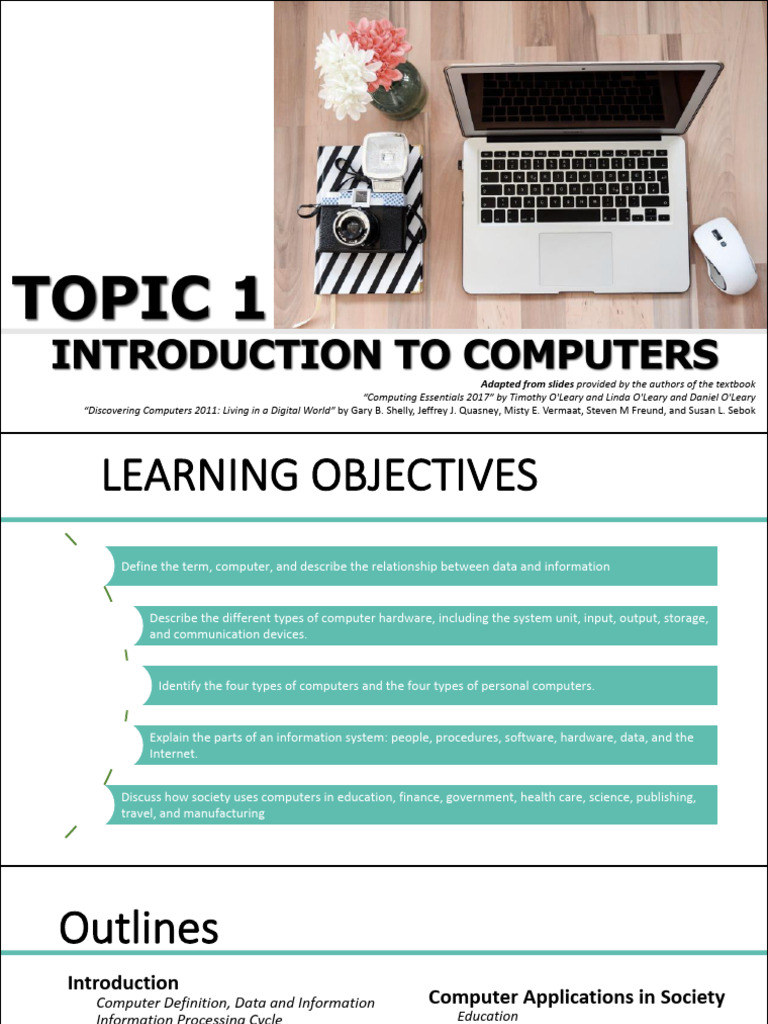 Topic 1 - Introduction To Computer | PDF | Personal Computers | Computer Hardware