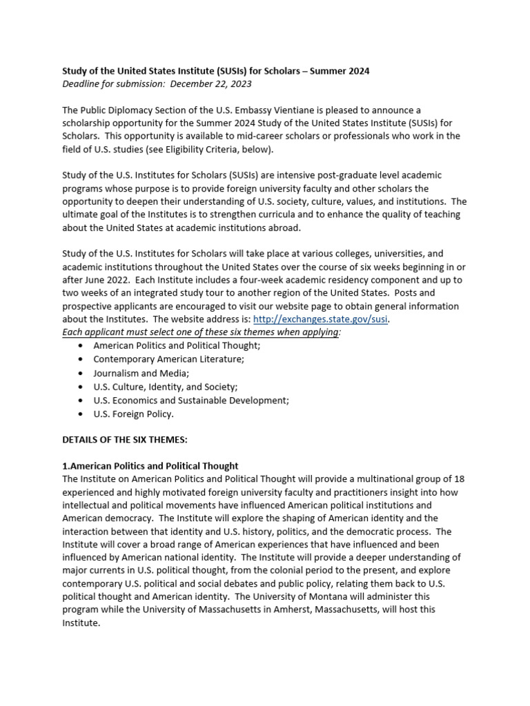 Susi Announcement 2024-1-1 | PDF | Journalism | Policy