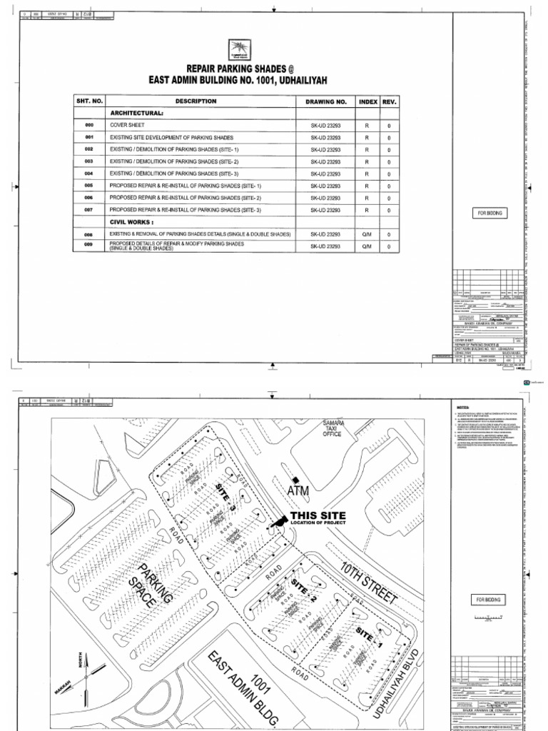 04 - Drawings - REPAIR PARKING SHADES AT EAST ADMIN BLDG. 1001 | PDF