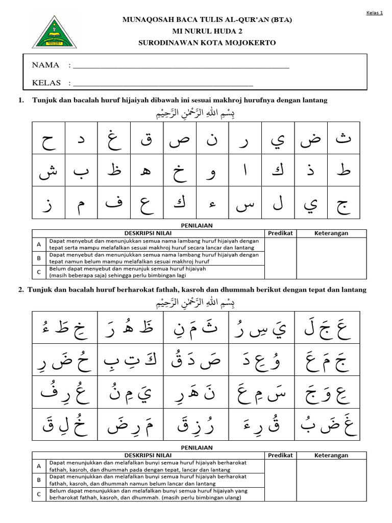 Remidial Bta Kelas 1 | PDF