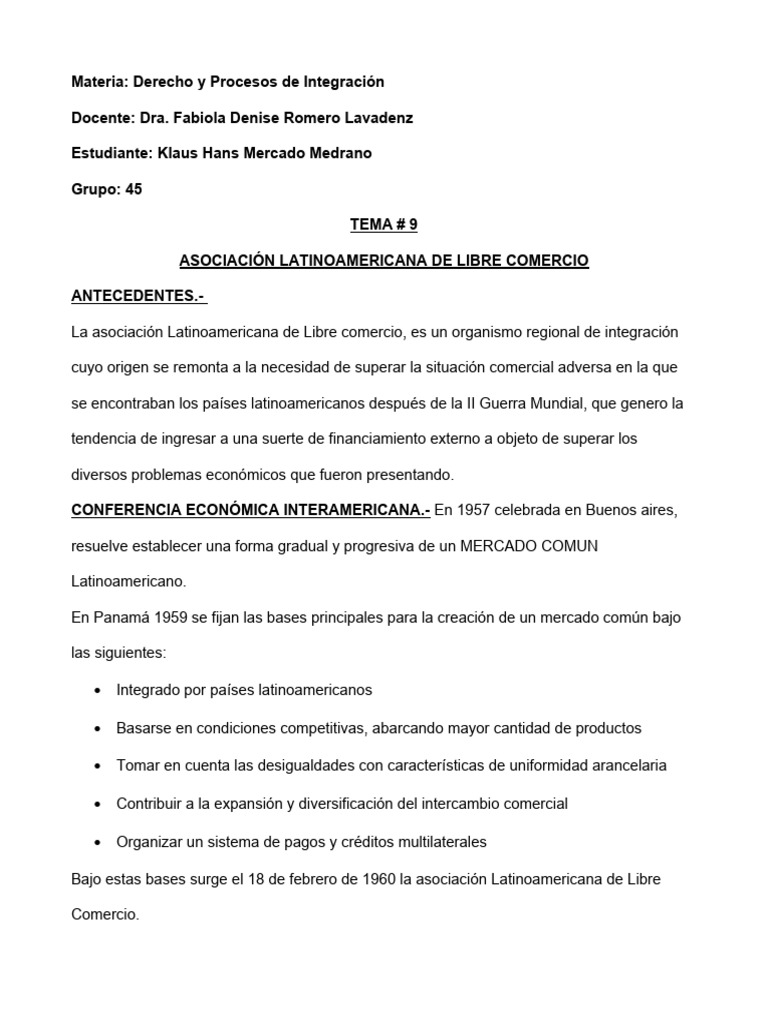 ALALC: Historia y Desafíos | PDF | America latina | Comercio