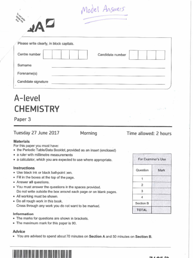 Alevel Chemistry Paper 3 | PDF
