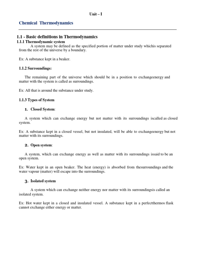 Chemical Thermodynamics Overview | PDF | Heat | Entropy