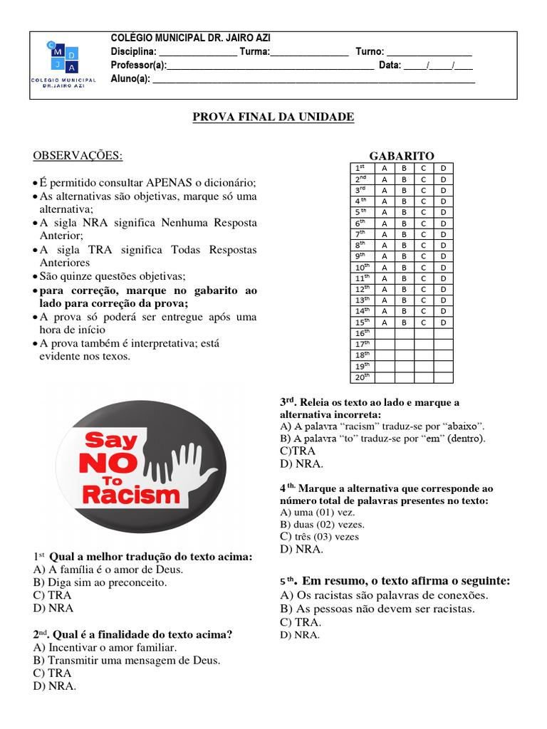 Prova Nível EJA 2.2023 | PDF