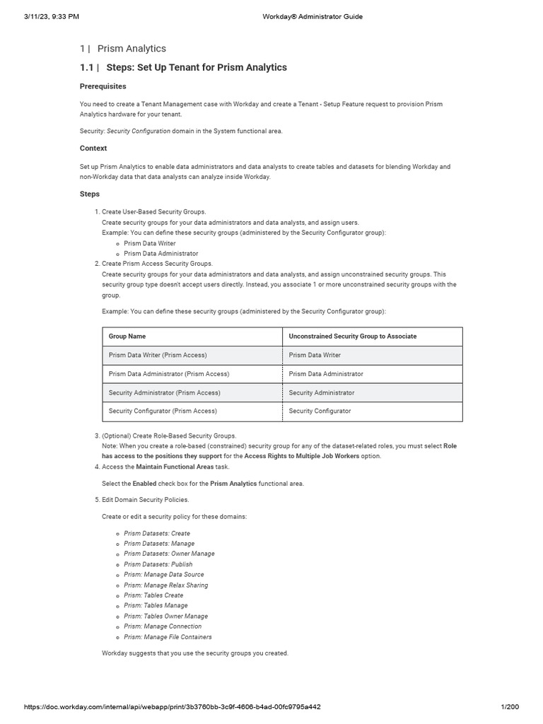 Workday® - PRISM | PDF | Data | Data Analysis