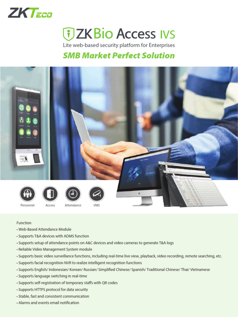 ZKBio Access IVS: All-in-One Security Solution | PDF | Access Control ...