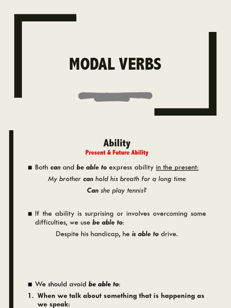 Summary of Modal Verbs | PDF | Linguistics