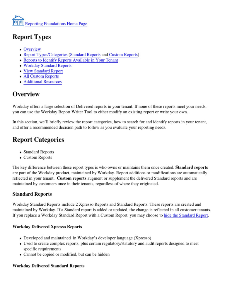 Workday Report Types Overview | PDF | Software | Information Technology ...