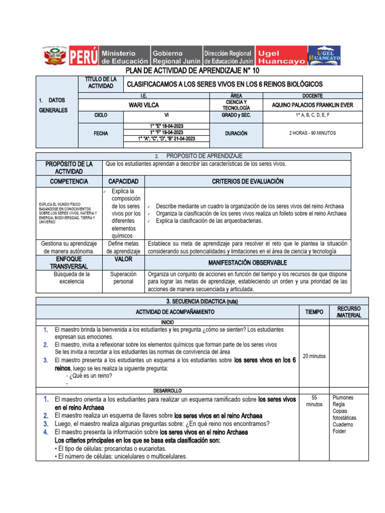 10 REINO ARCHAEA - CyT | PDF | Aprendizaje | Archaea