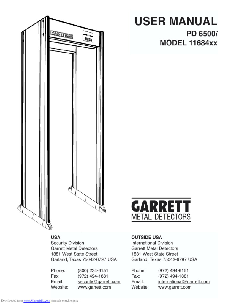 Garrett PD 6500i | PDF | Metal Detector | Food And Drug Administration