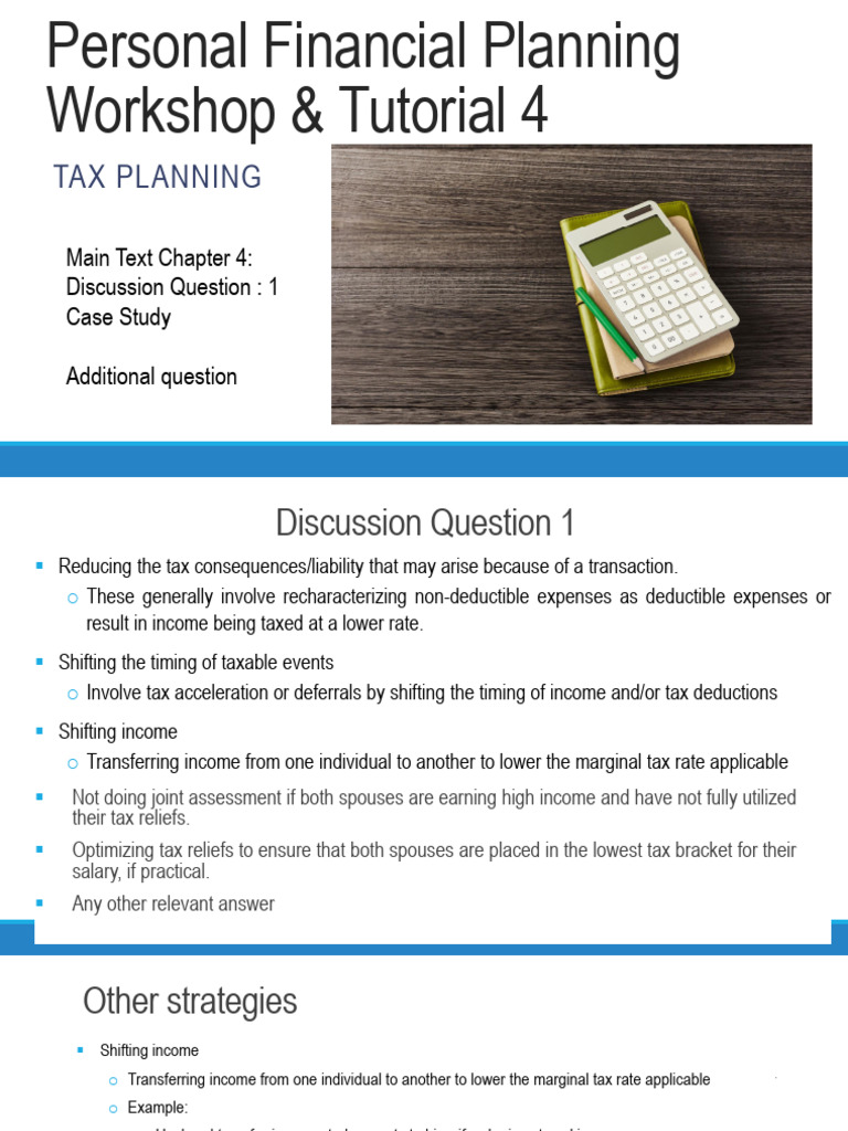 PFP-Workshop & Tutorial 4-April 2023-Suggested Solutions | PDF | Taxes ...