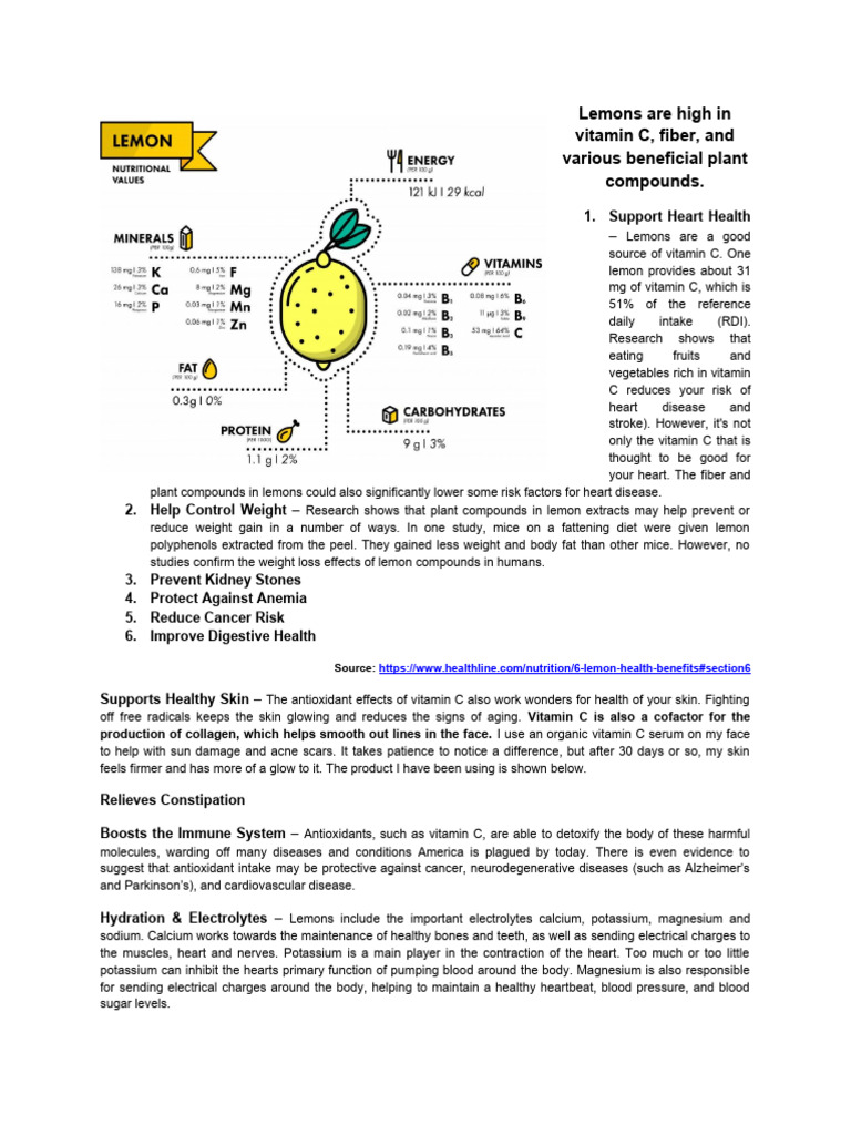Fruit - Lemon | PDF | Vitamin C | Vitamin