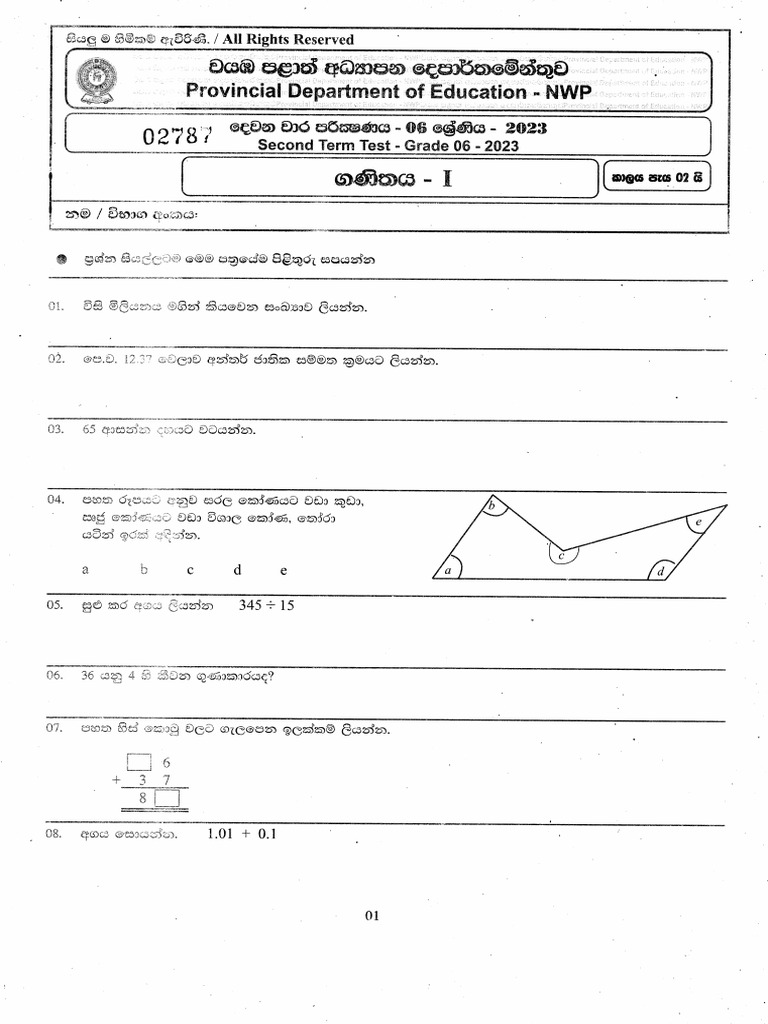 Grade 6 Paper | PDF