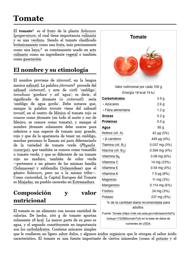 Tomate | PDF | Salsa de tomate