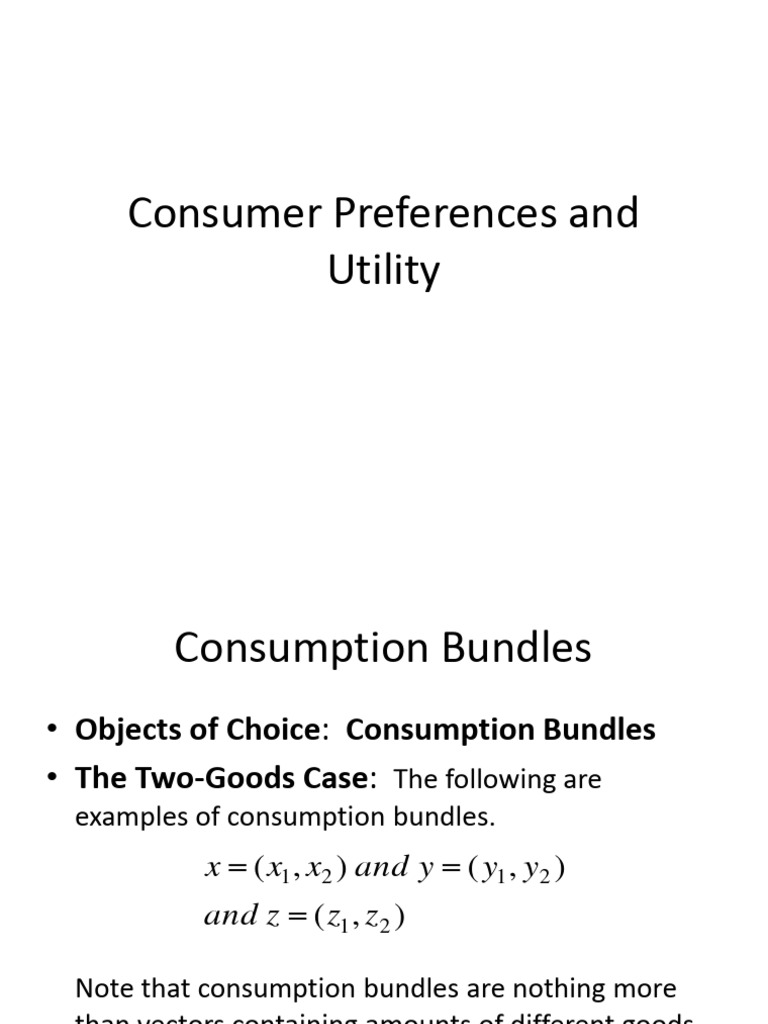 Consumer Preferences and Utility | PDF | Utility | Consumers
