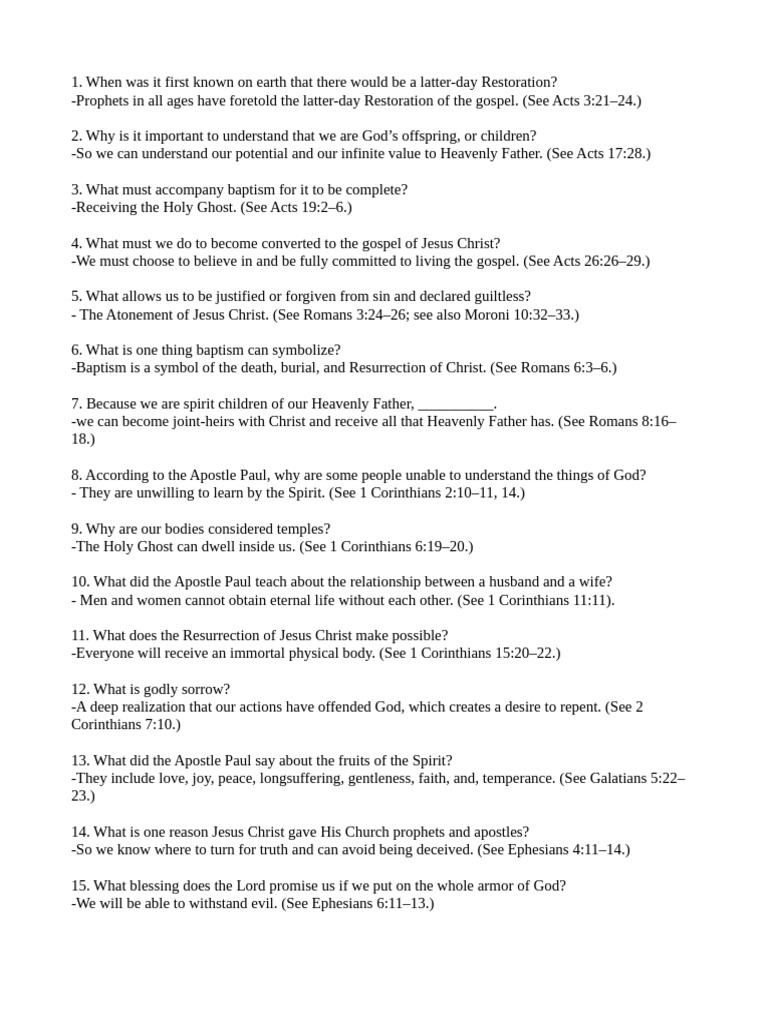 Seminary Questions | PDF | Jesus | Resurrection Of Jesus