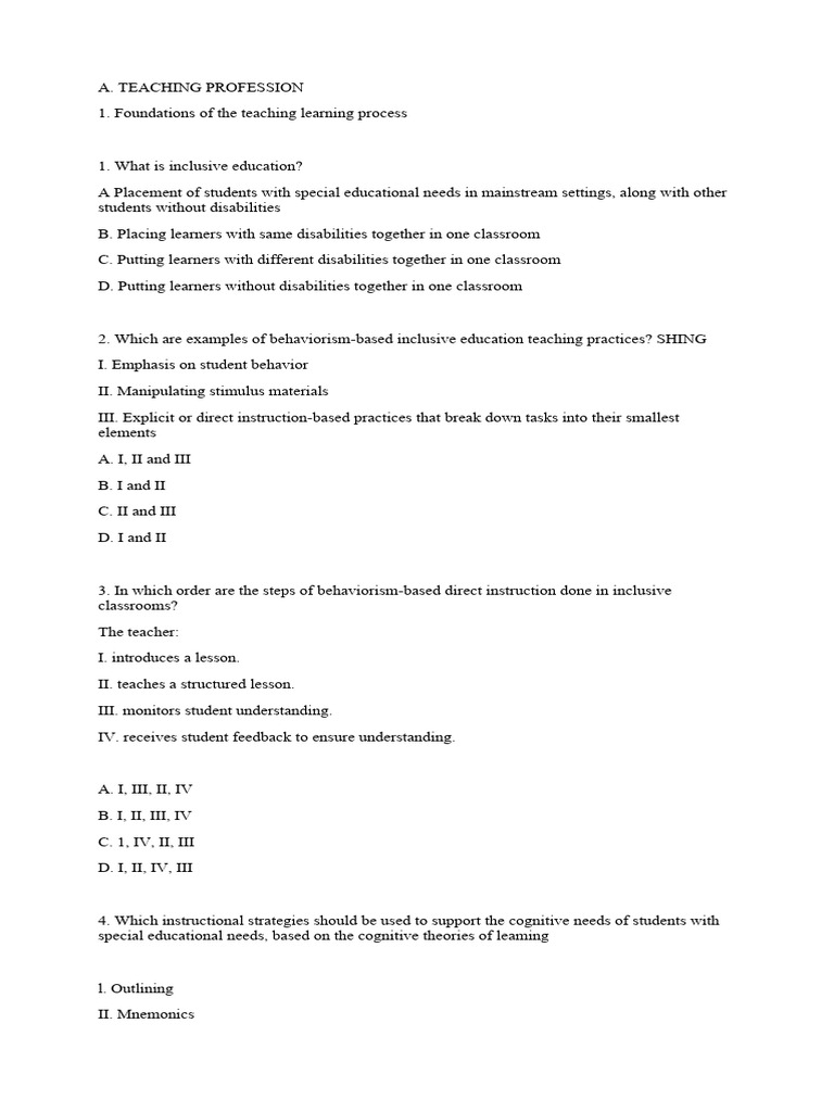 1 TEACHING PROFESSION WPS Office | PDF | Teachers | Inclusion (Education)