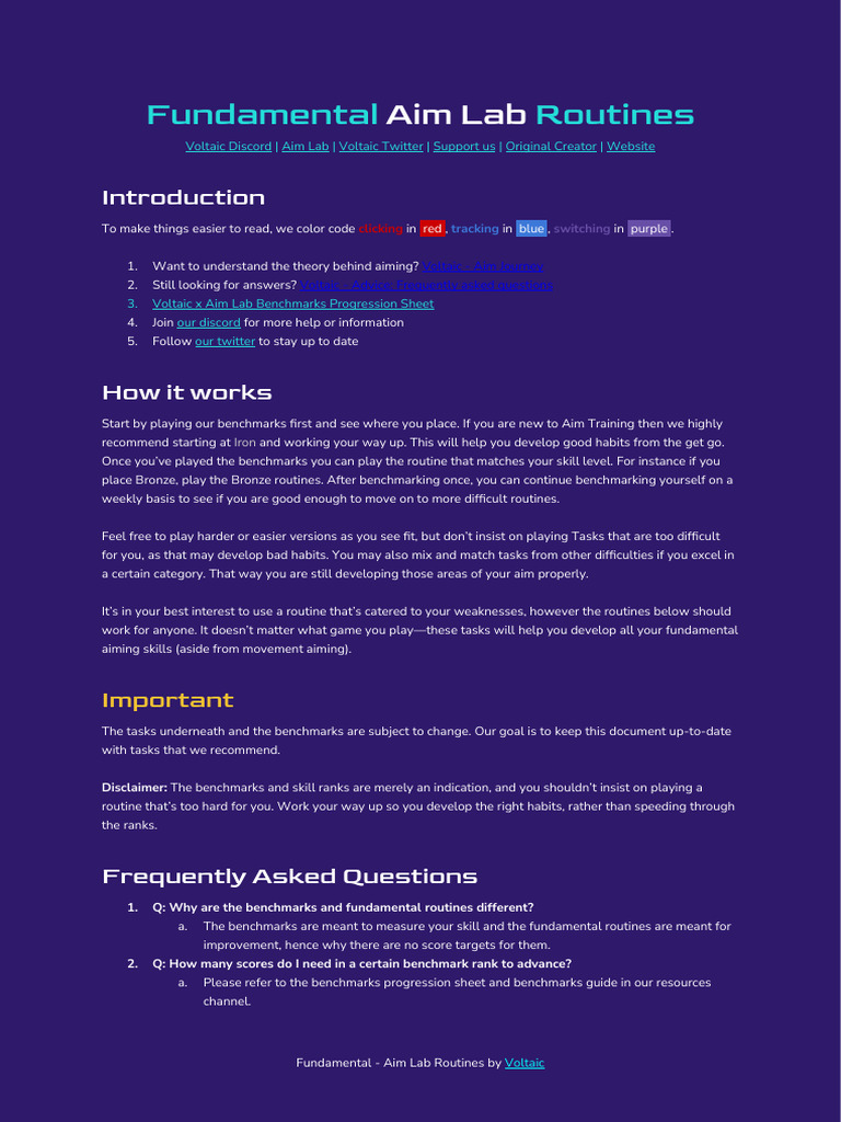 Voltaic Aim Lab Training Routines | PDF | Accuracy And Precision