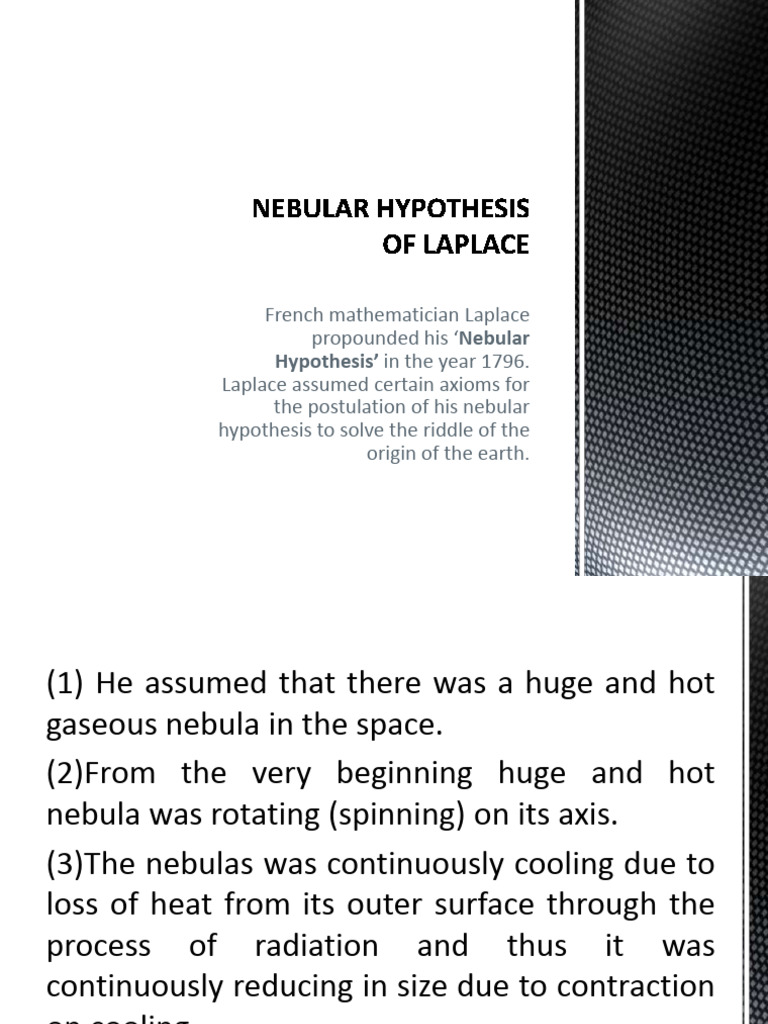 Laplace's Nebular Hypothesis Explained | PDF | Sun | Stars