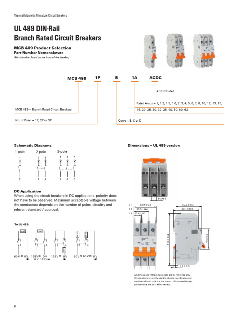 UL 489 DIN-Rail Circuit Breakers Guide | PDF | Direct Current ...