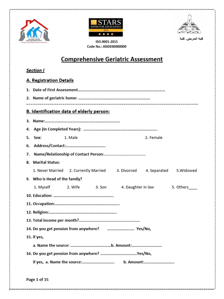 Case Study Comprehensive Geriatric Assessment | PDF | Body Mass Index ...
