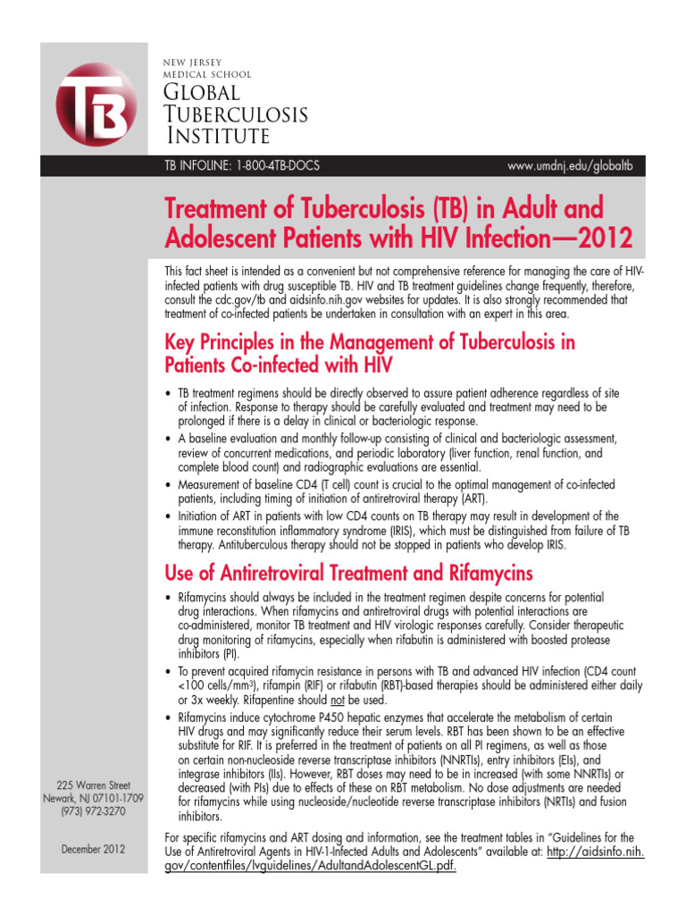 Tb-Hiv Card 2012 | PDF | Management Of Hiv/Aids | Tuberculosis