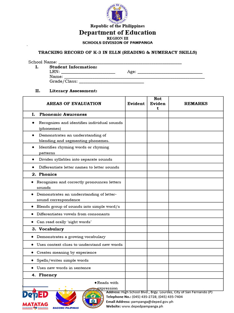 M - E Tool For Tracking ELLN | PDF | Writing | Behavior Modification
