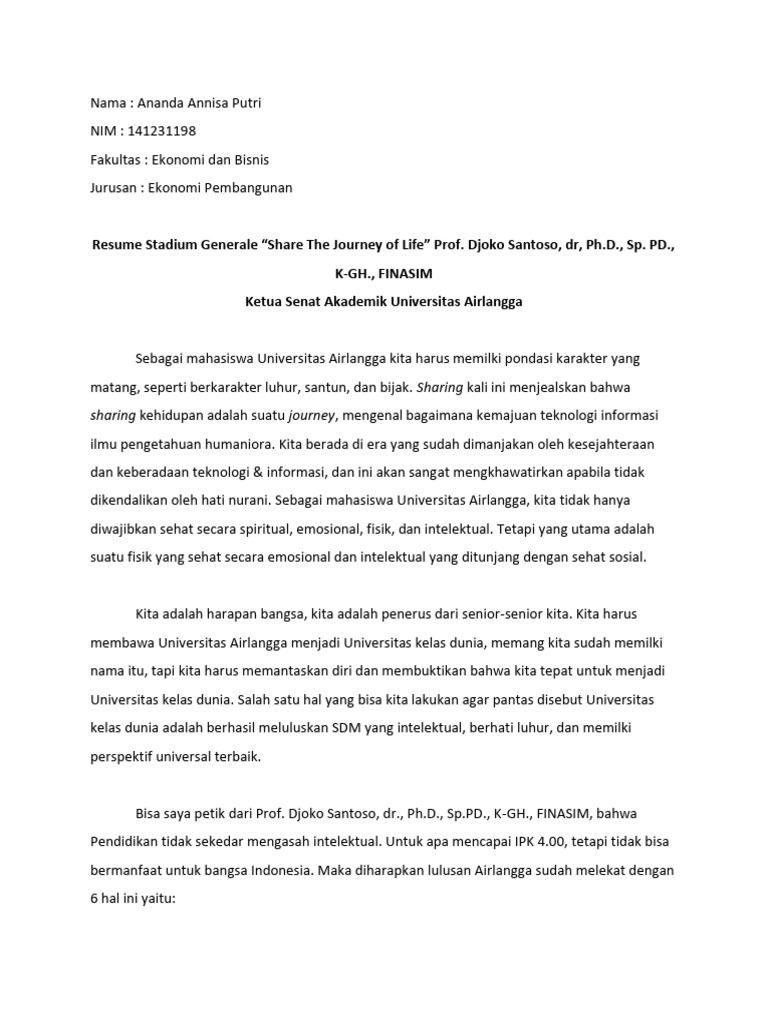 Resume Stadium Generale | PDF