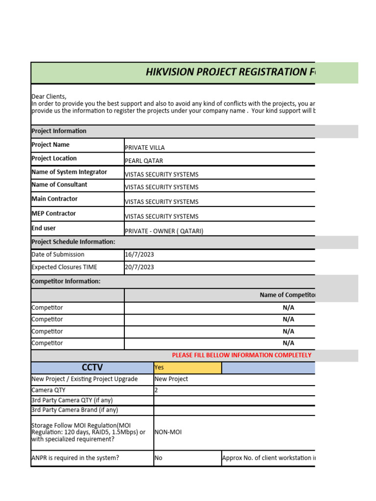 HIKVISION Project Registration Form | PDF | Computer Science | Computing