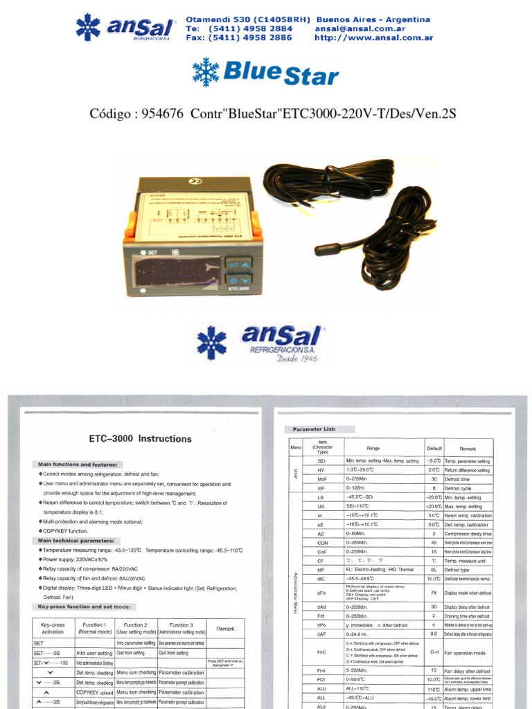 Manual Blue Star STC 3000 | PDF