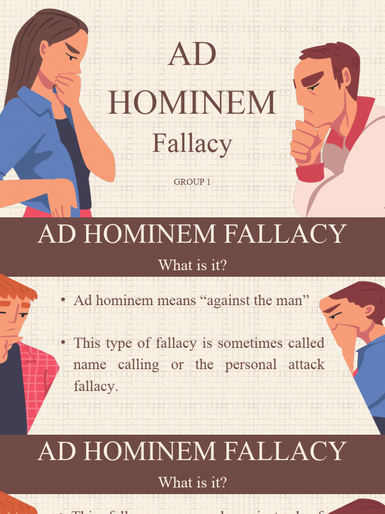 Ad Hominem Fallacy | PDF