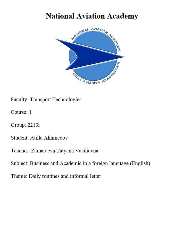Daily Routine Letter Example | PDF | Communication | Human Communication