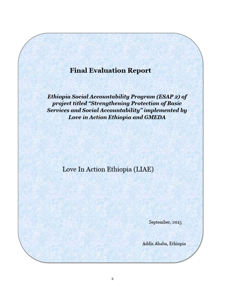 LIAE-ESAP2 Final Evaluation Report Sep.2015 | PDF | Survey Methodology