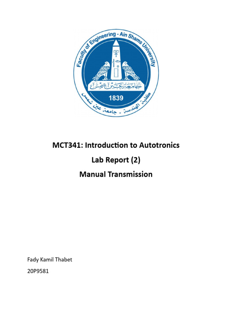 Lab 2 | PDF | Manual Transmission | Automatic Transmission Lab 2 | PDF | Manual Transmission | Automatic Transmission