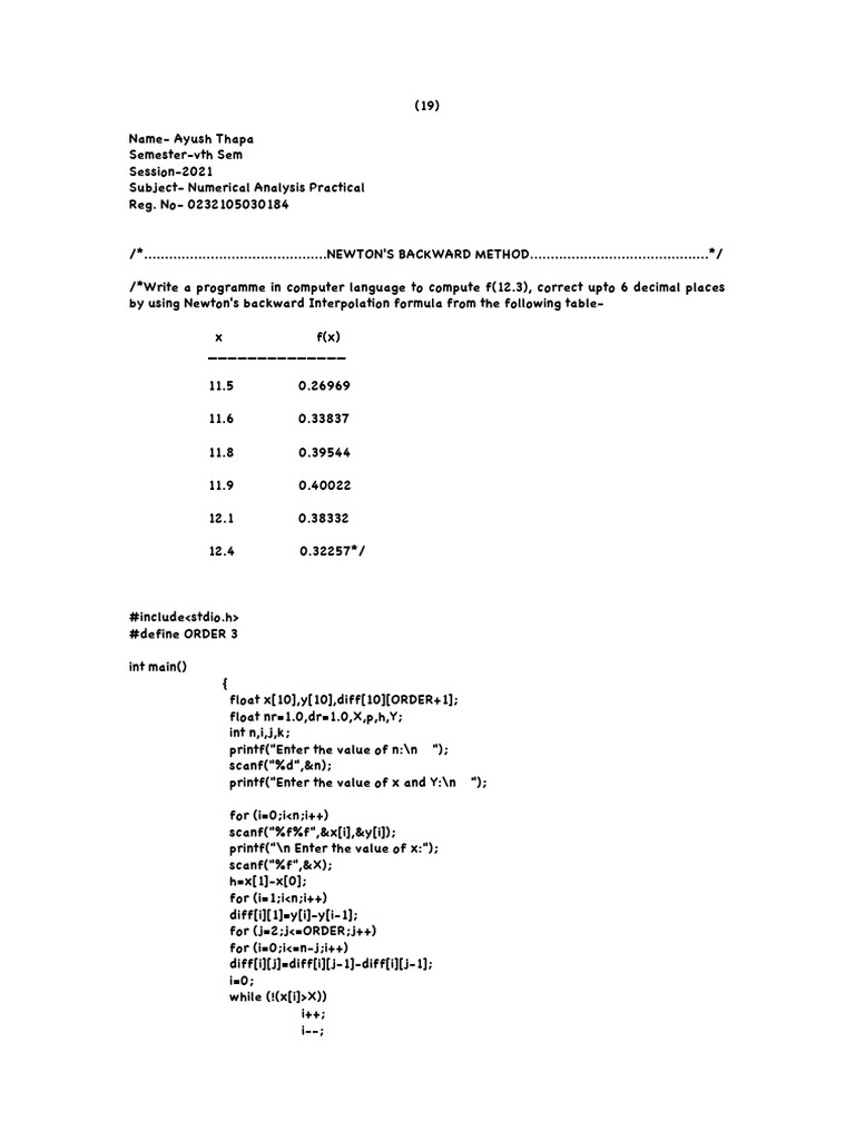 Newton's Backward Output | PDF | Computer Programming | Theoretical Computer Science