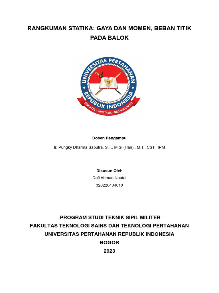 Rangkuman Statika 2 - Rafi Ahmad Naufal - 320220404018 | PDF