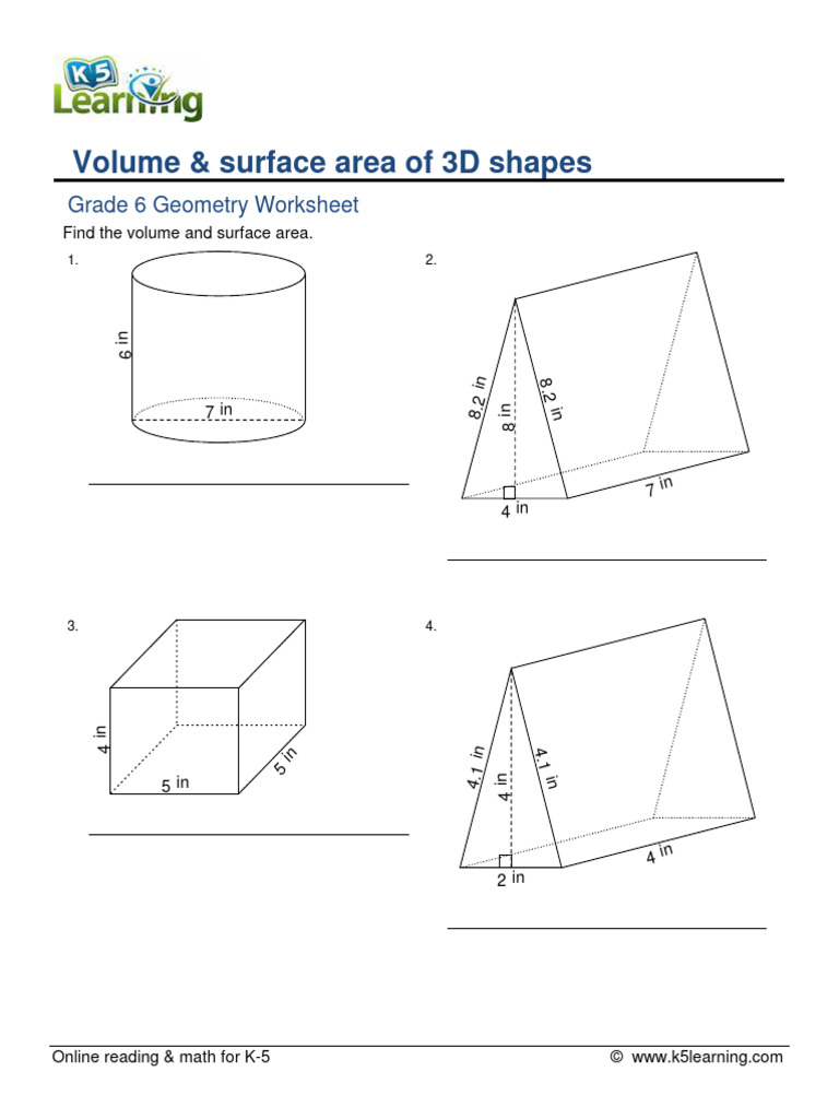 Volume & Surface Area of 3D Shapes | PDF | Area | Elementary Mathematics
