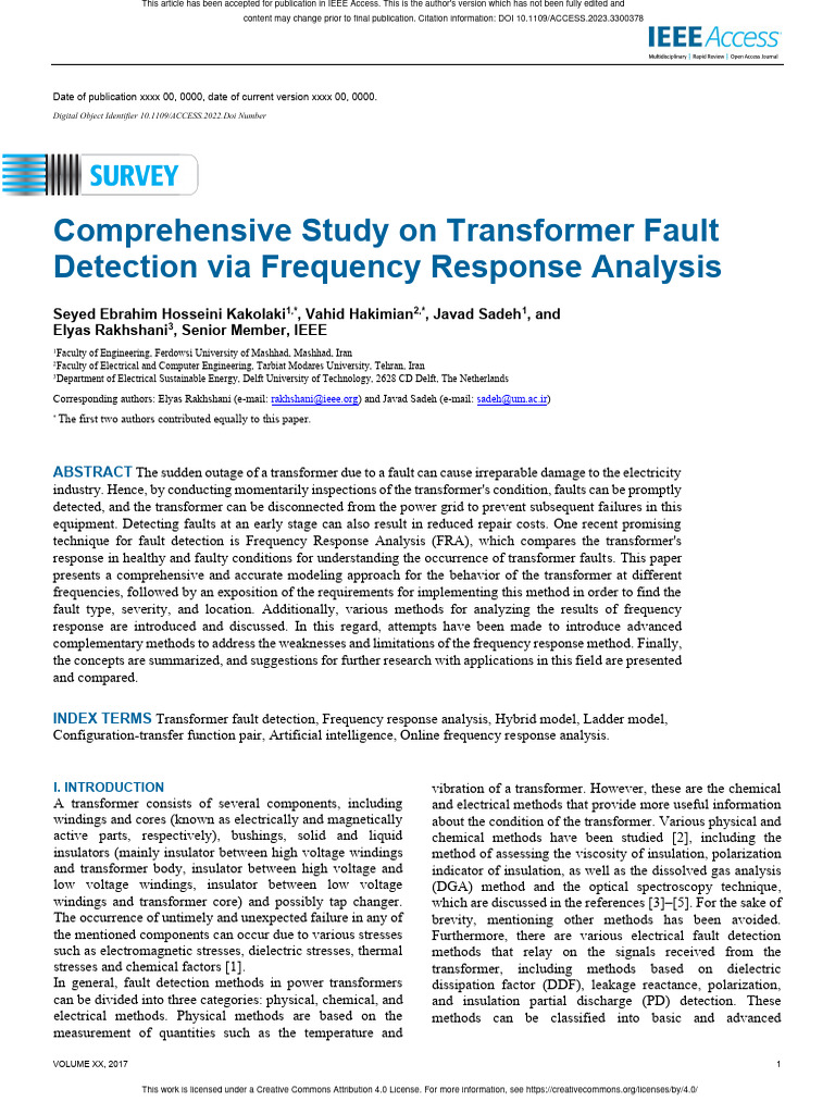 Comprehensive Study On Transformer Fault Detection Pdf Transformer