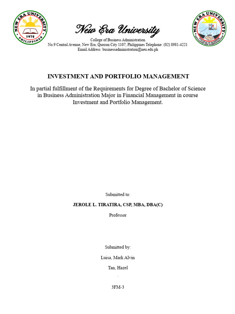 Investment Plan Draft - Tan & Luisa | PDF | Investing | Reinsurance