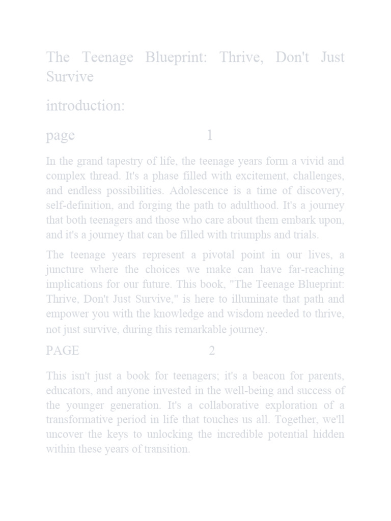 The Teenage Blueprint Thrive | PDF | Adolescence | Cognition
