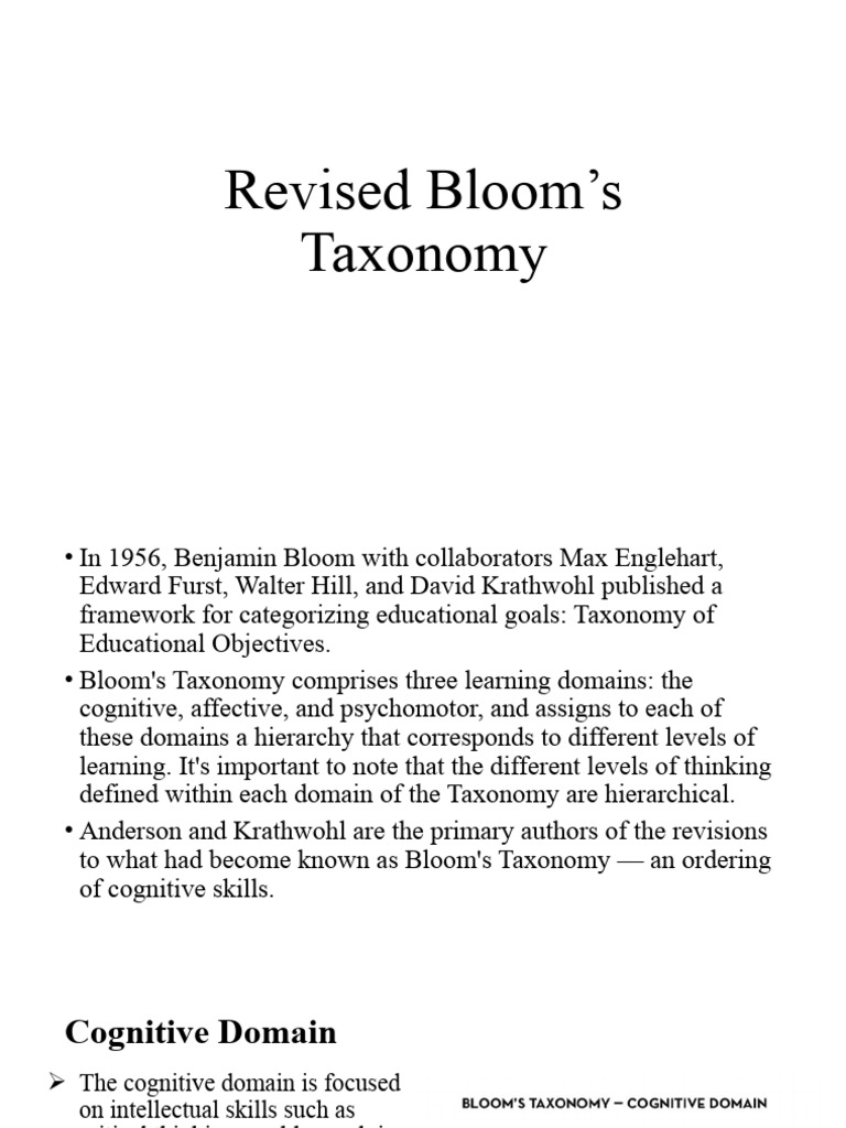 Blooms Taxonomy | PDF | Cognitive Science | Cognition