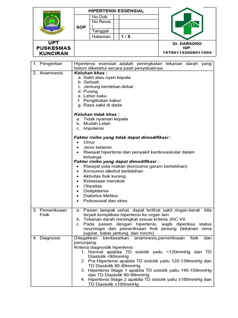 Form PPK Hipertensi Essensial | PDF