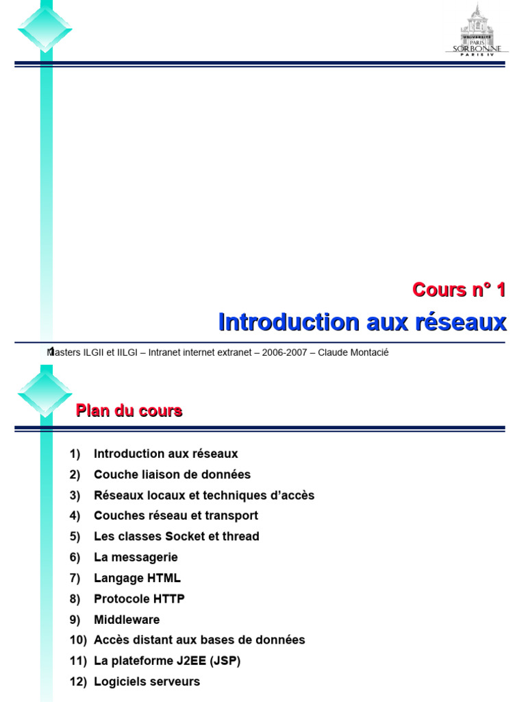 Dokumen - Tips - Cours N 1 Introduction Aux Reseaux | PDF | l'Internet | Modèle OSI