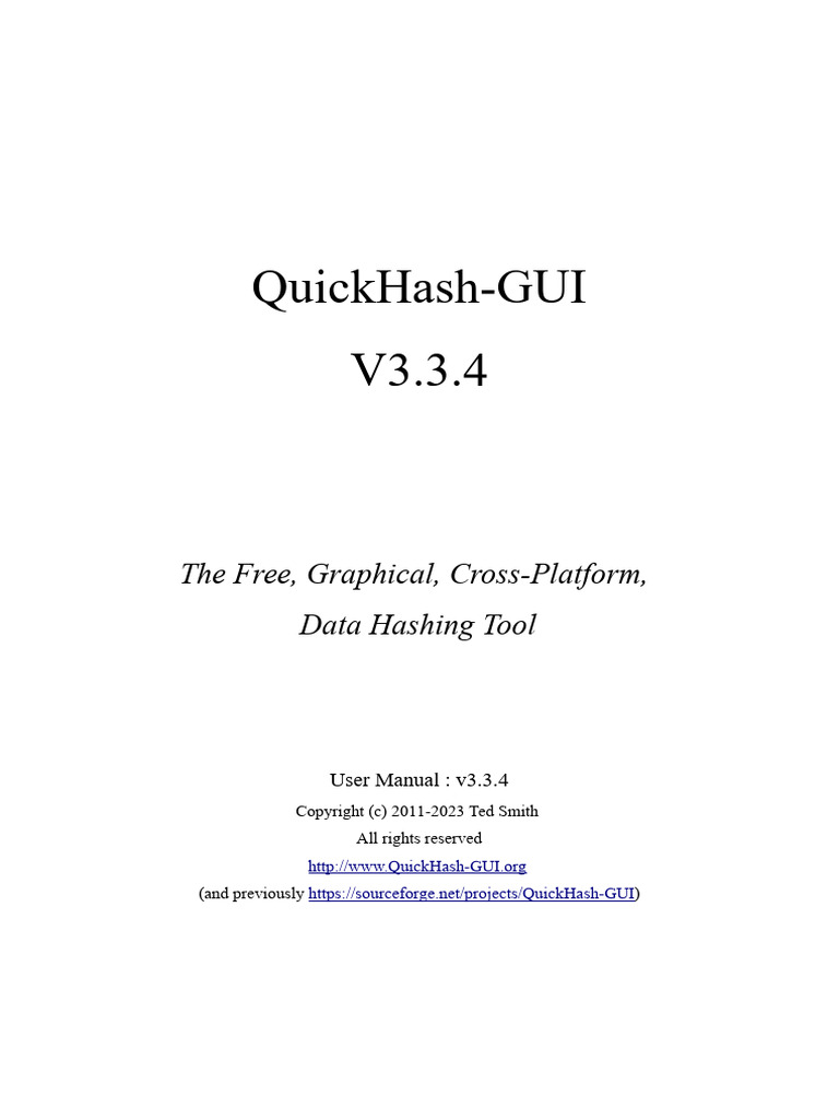 User Manual Quickhash-GUI-Windows-v3.3.4 para Hashear Archivos | PDF | Computer File | Directory ...