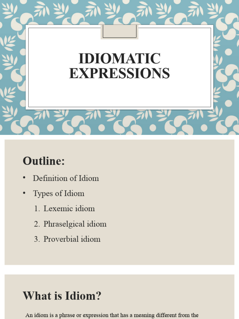 Idioms PPT New | PDF | Idiom | Adjective