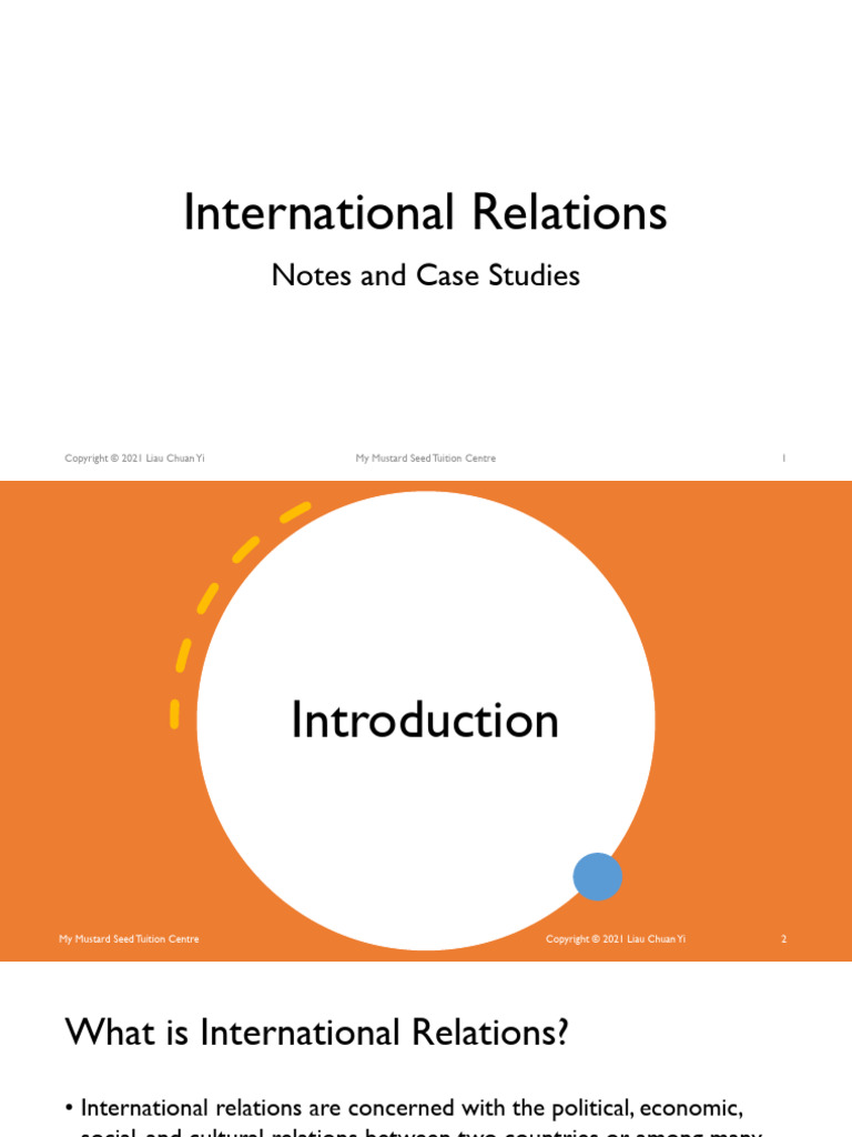 International Relations - Notes and Case Studies | PDF | Bashar Al ...