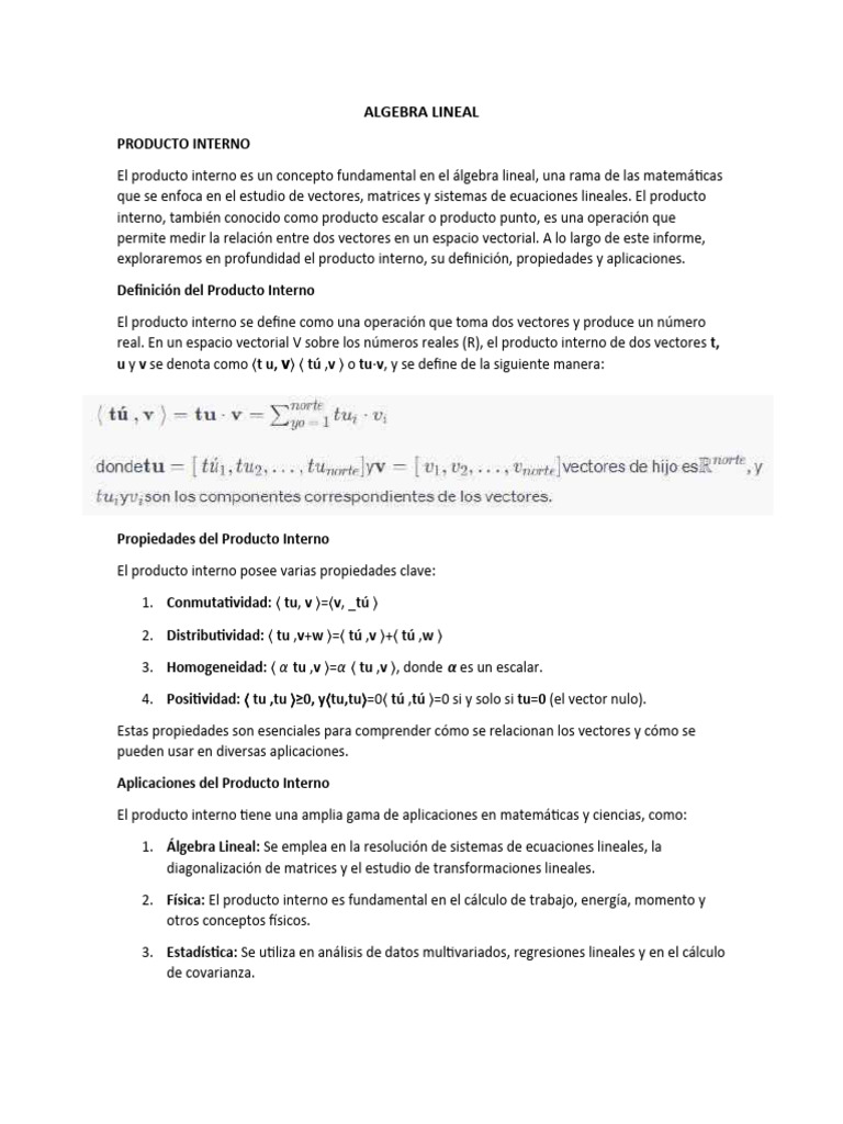 Algebra Lineal | PDF | Espacio vectorial | Álgebra lineal
