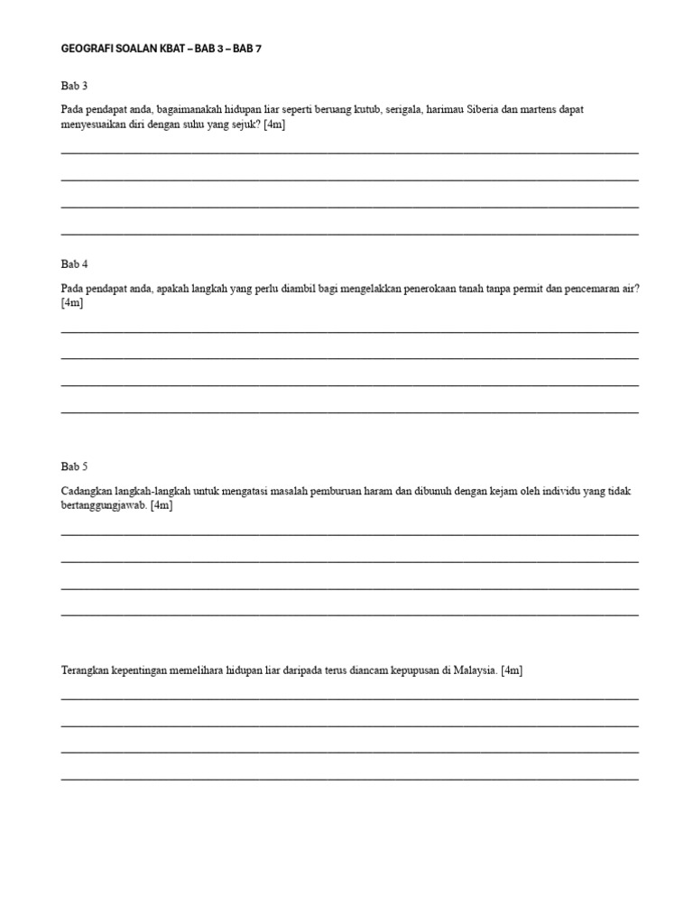 GEO KBAT Bab 3 - 5 | PDF